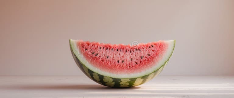 Space Watermelon Slice Perspective Pastel Seeds Empty. Stock Photo ...