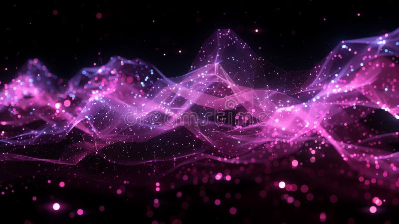Space Wave with Purple, Blue, and Particles Stock Illustration ...