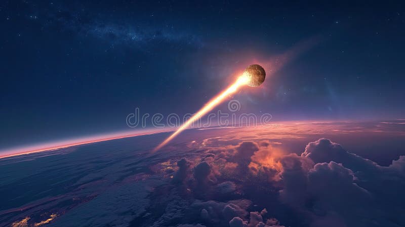 Space Weapons Shoot Down Asteroids and Meteorites Stock Image - Image ...