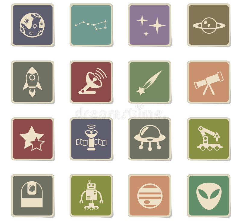 Space icon set stock illustration. Illustration of constellation ...