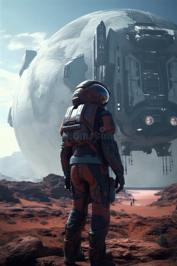 Space Western: Spaceship Background, Man in Suit Standing in Front of ...