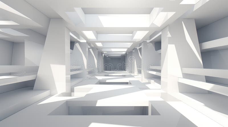 Space White Perspective Background Stock Illustration - Illustration of ...