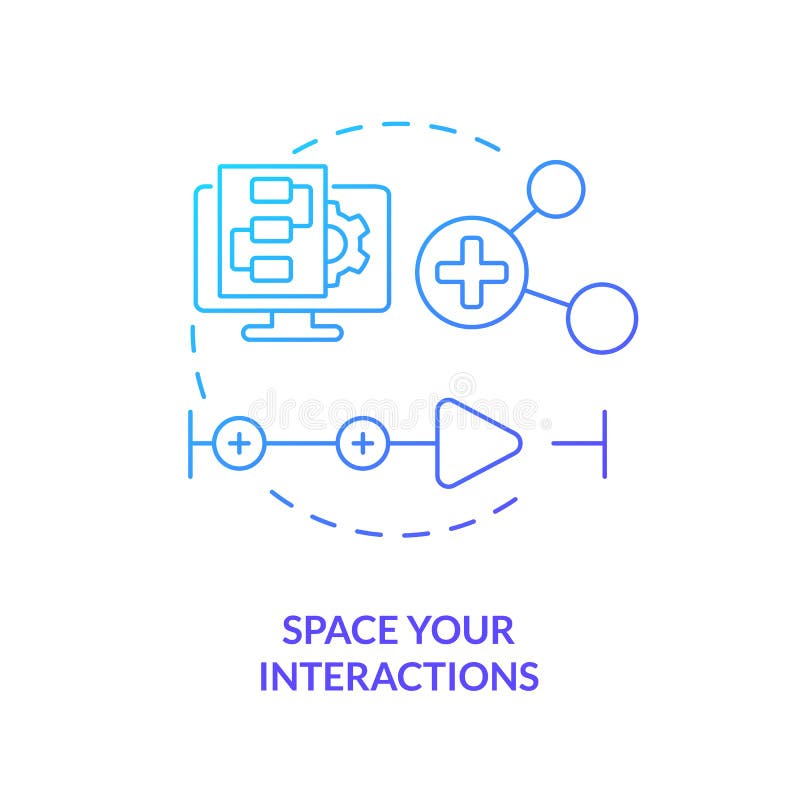 Space Your Interactions Blue Gradient Concept Icon Stock Vector ...