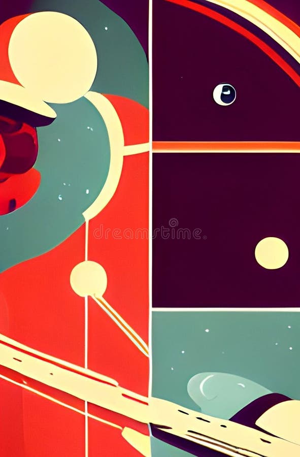 Space Zone Poster -abstract Colorful Digitally Painted Artwork Stock ...