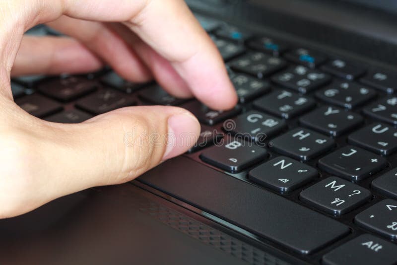 Fingers On Keyboard Spacebar Stock Image - Image of spacebar, select ...
