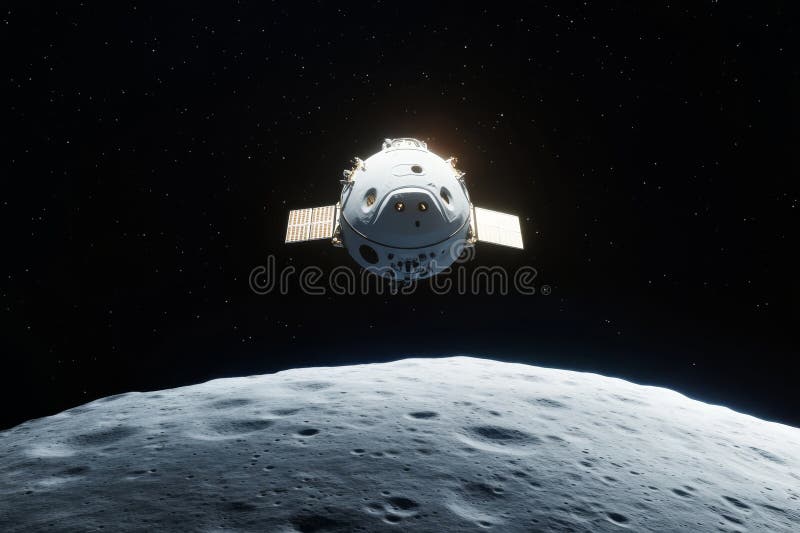 Spacecraft Approaches the Lunar Surface for a Historic Mission in Outer ...