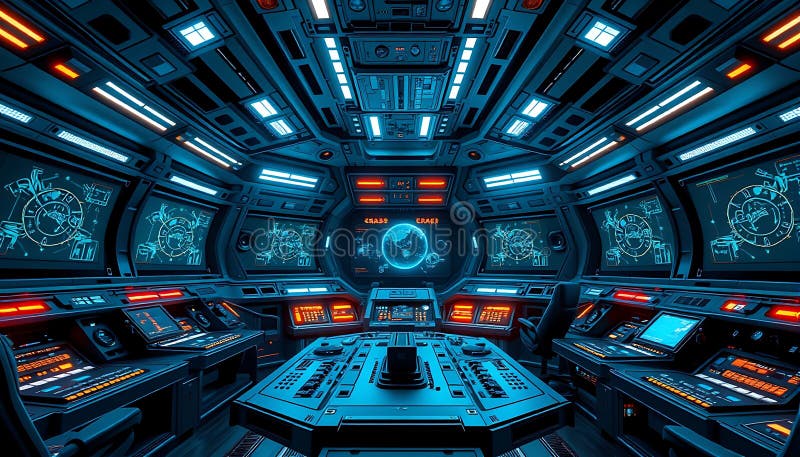 Spacecraft Cockpit Futuristic Interior Control Panel Generative AI ...
