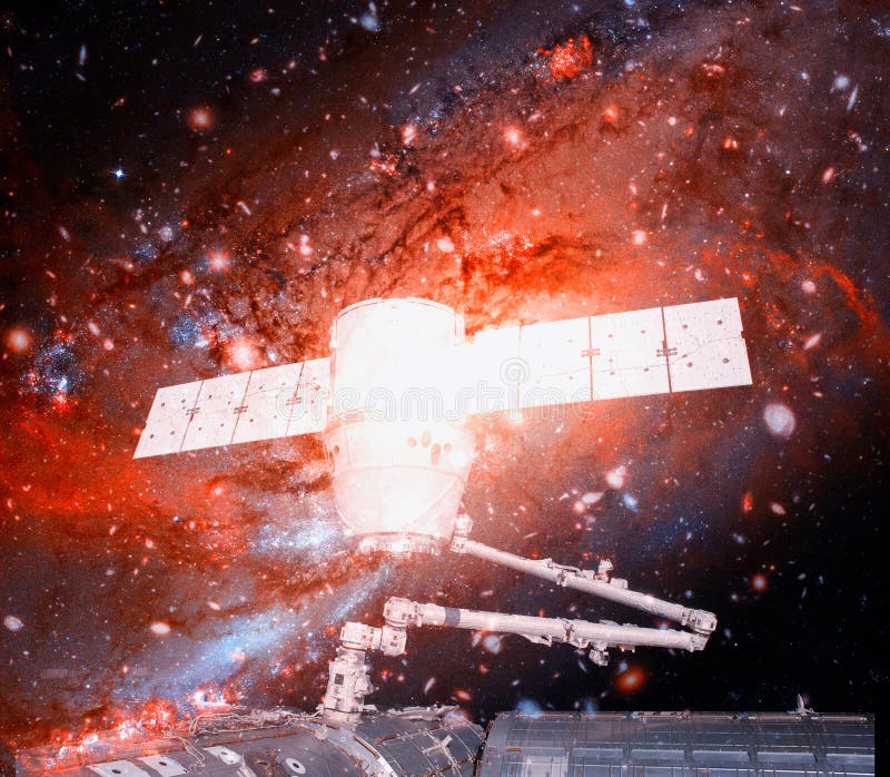 Spacecraft in Deep Space. Elements of this Image Furnished by NASA ...