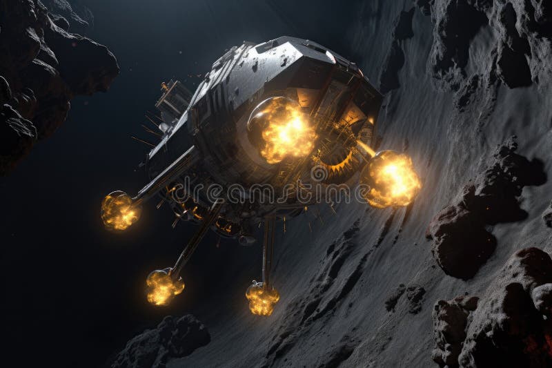 AI Generative. Asteroid Approaching To the Earth Stock Photo - Image of ...