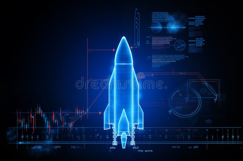 Spacecraft Engineering Blueprint. by Generative Ai Stock Illustration ...