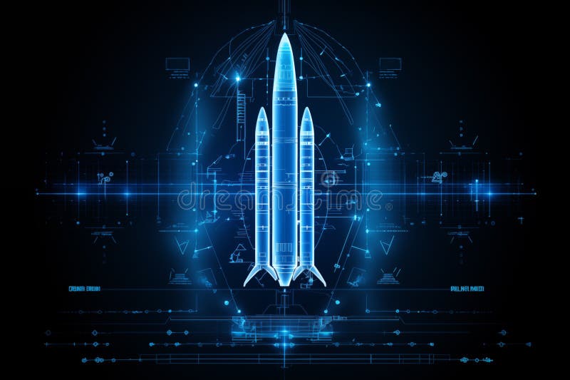 Spacecraft Engineering Blueprint. by Generative Ai Stock Illustration ...