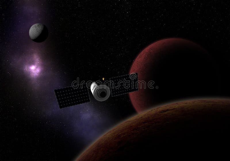 Unknown Planet in Outer Space with Stars and Nebulas. Space Exploration ...