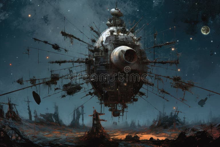 Spacecraft Graveyard Orbit with Multiple Decaying Satellites Stock ...