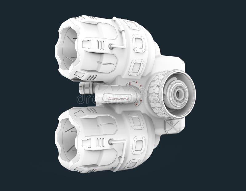 Spacecraft Ion Thruster Drawing Sci-fi Stock Illustration ...