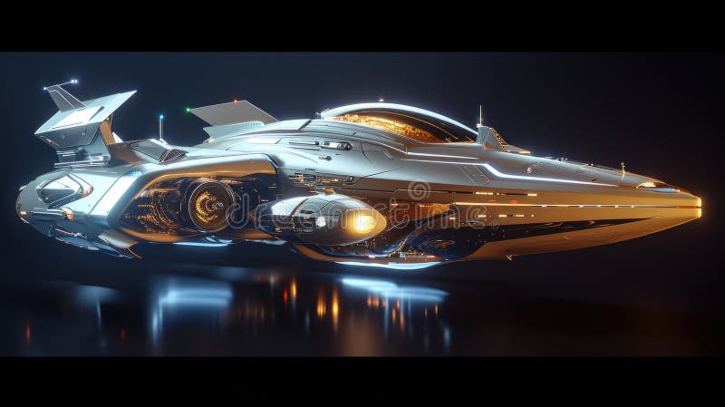 Spacecraft Isolated. Spaceship in Space Stock Image - Image of ...