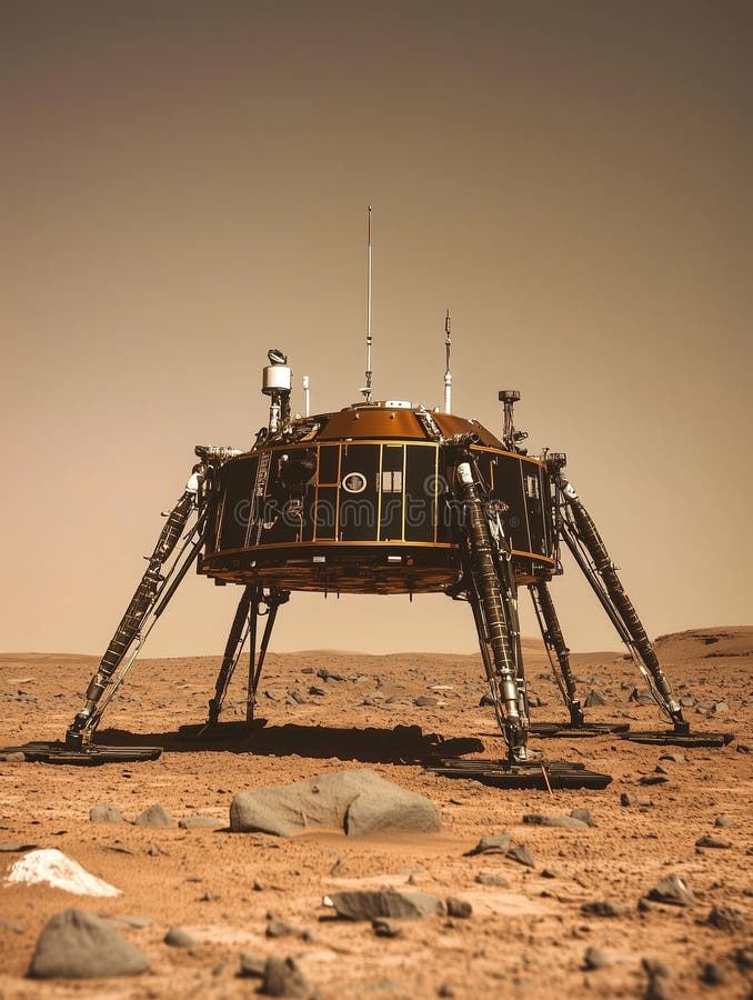 Spacecraft Landing Mars Futuristic Vision Space Exploration Stock Photos - Free & Royalty-Free ...