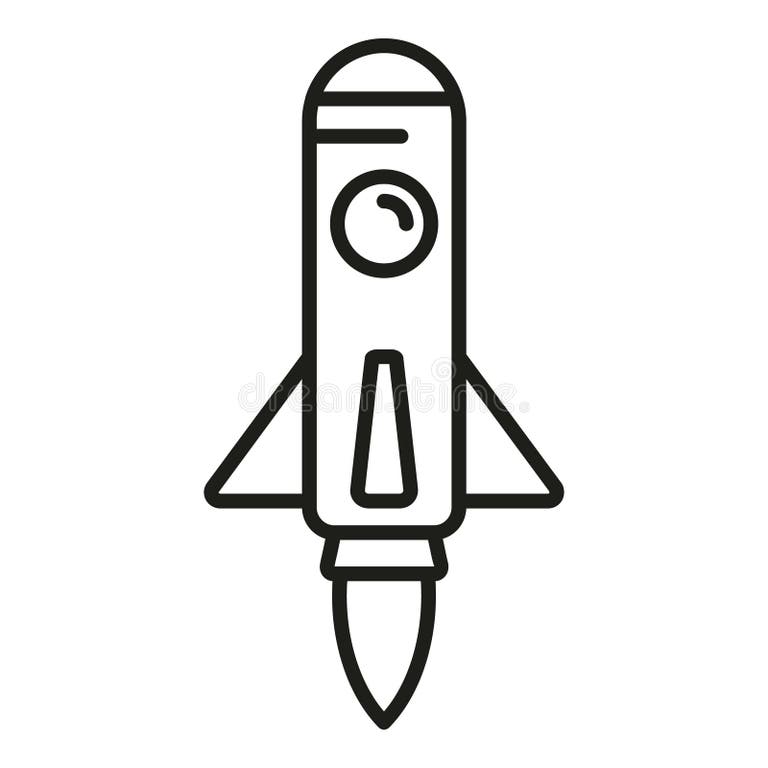 Spacecraft Launch Icon Outline Vector. Space Rocket Stock Illustration ...
