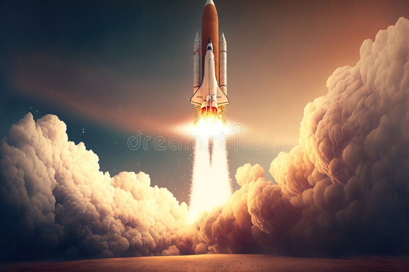 Spacecraft Launch into Orbit. Mars Rocket, Mars Rocket Stock ...