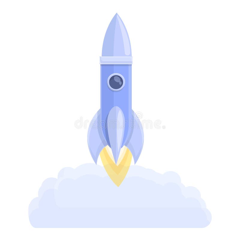 Spacecraft Launch Explorer Icon, Cartoon Style Stock Vector ...