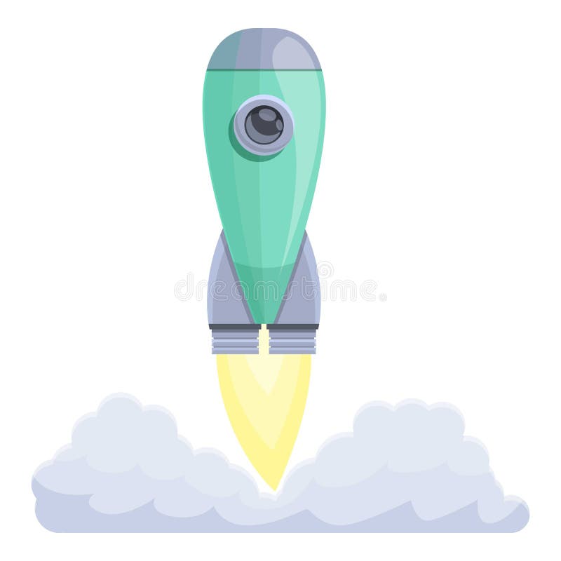 Spacecraft Launch Explorer Icon, Cartoon Style Stock Vector ...