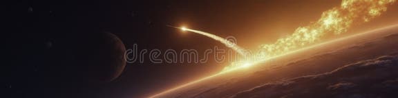 Spacecraft Launches into Orbit with Missile Ascending Quickly, Flames ...