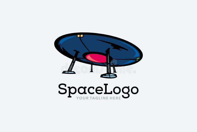 Spacecraft Logo Design Template Stock Vector - Illustration of flat ...