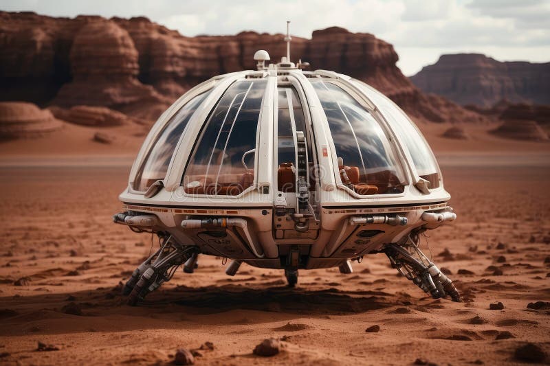 Spacecraft Module Landed on the Surface of Mars To Explore the Terrain ...