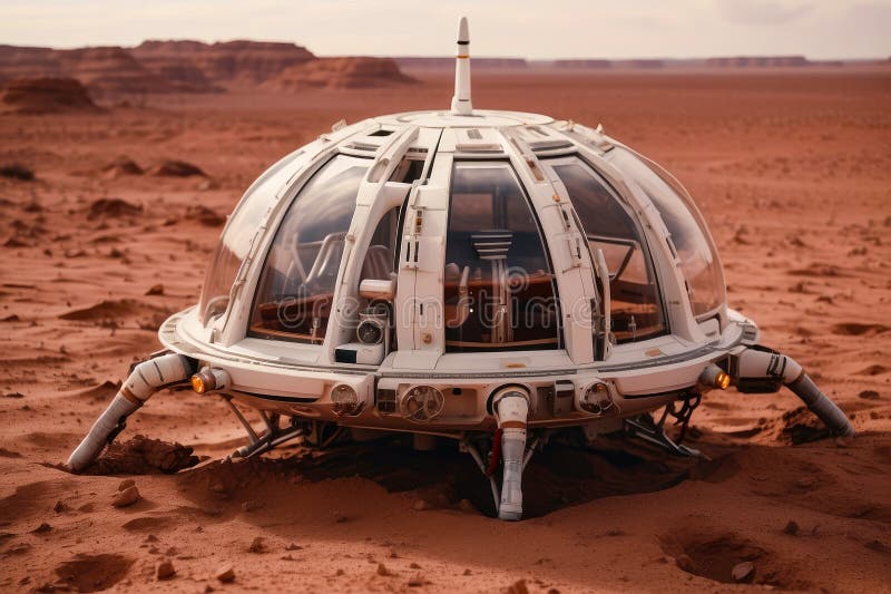 Spacecraft Module Landed on the Surface of Mars To Explore the Terrain ...