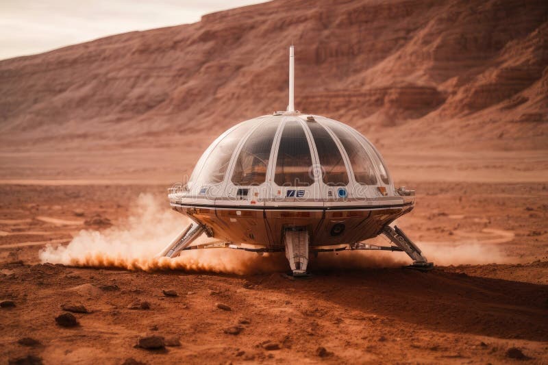 Spacecraft Module Landed on the Surface of Mars To Explore the Terrain ...