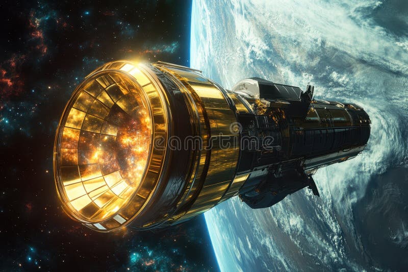 Spacecraft Orbiting Earth Showcases Advanced Technology and Stunning ...