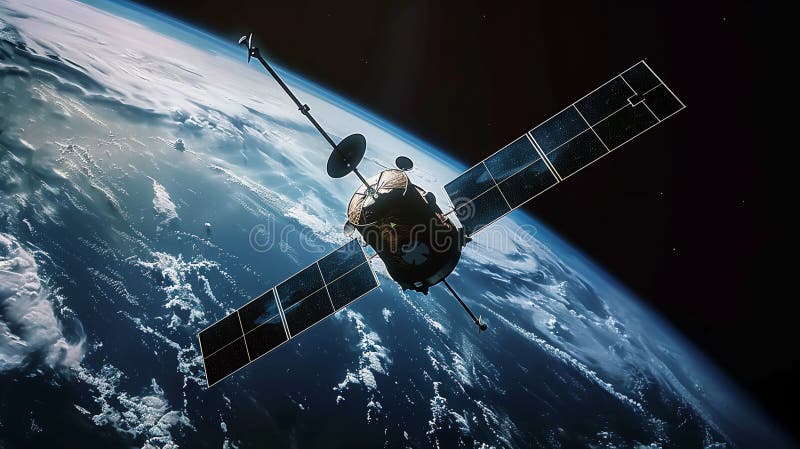 Spacecraft Orbiting Planet Earth for Global Communications, AI ...