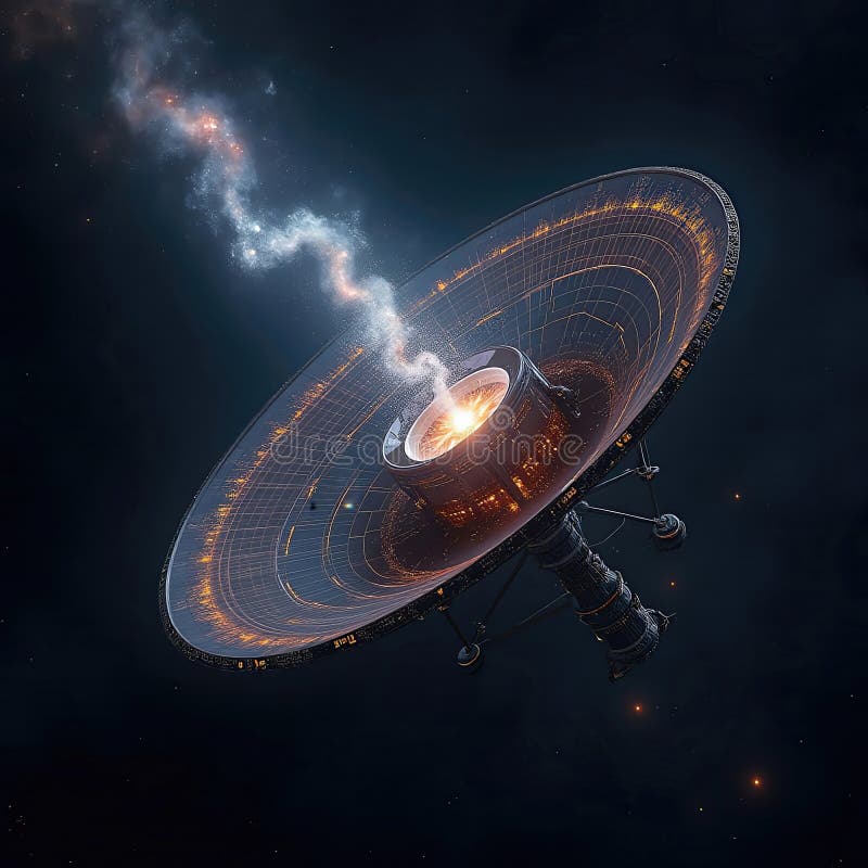 A Spacecraft Orbits a Glowing Star, Collecting Energy As a Bright ...