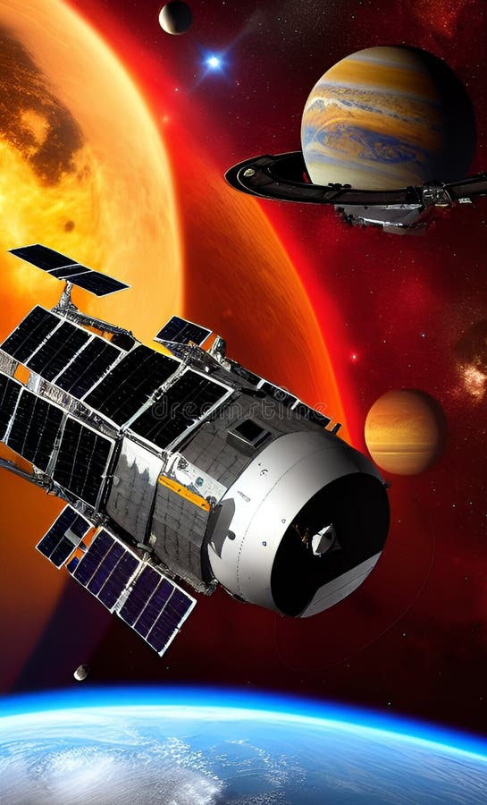 Spacecraft in Space Illustration Artificial Intelligence Artwork ...