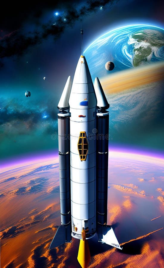 Spacecraft in Space Illustration Artificial Intelligence Artwork ...