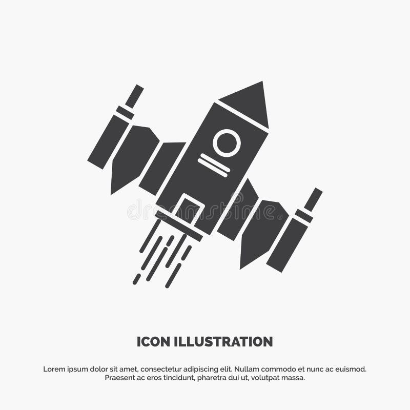 Spacecraft, Spaceship, Ship, Space, Alien Icon. Glyph Vector Gray ...