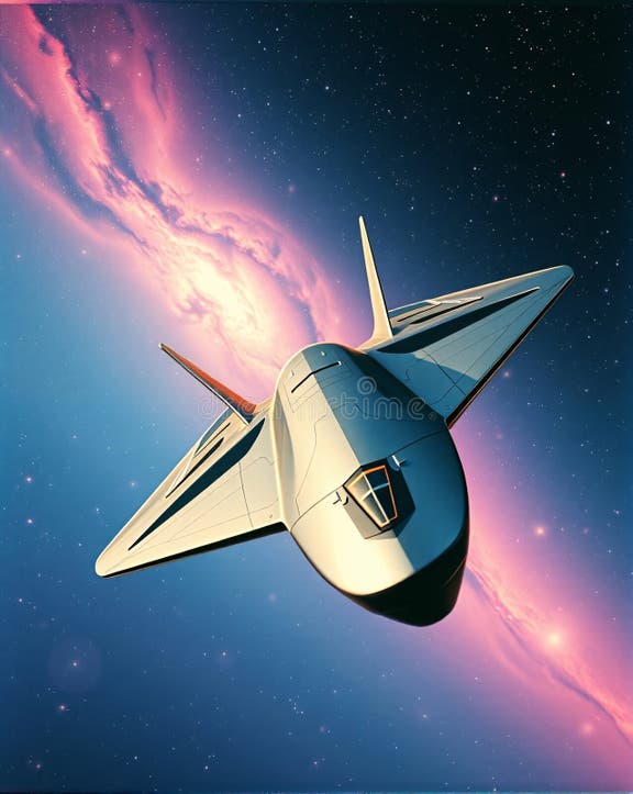 A Spacecraft with a Triangular Shape and Pointed Nose, Set Against a ...
