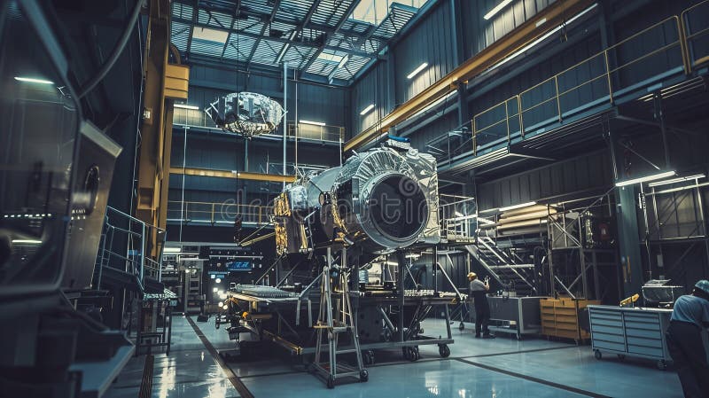 Spacecraft Under Construction at a Manufacturing Facility for Aerospace ...