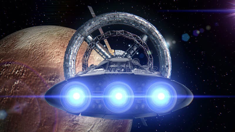 Futuristic Spacecrafts Battle in Cosmic Energy, Zooming through the ...