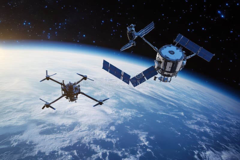 Spacecrafts Engaged in Scientific Exploration Above Earth during a ...