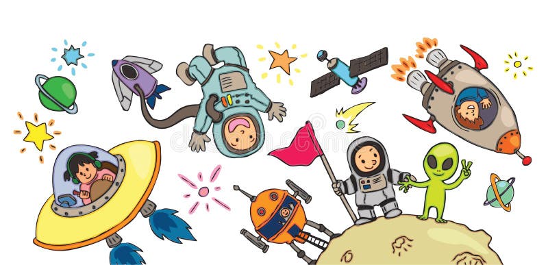 Kids Inside Spaceship, Spacecraft Stock Vector - Illustration of ...