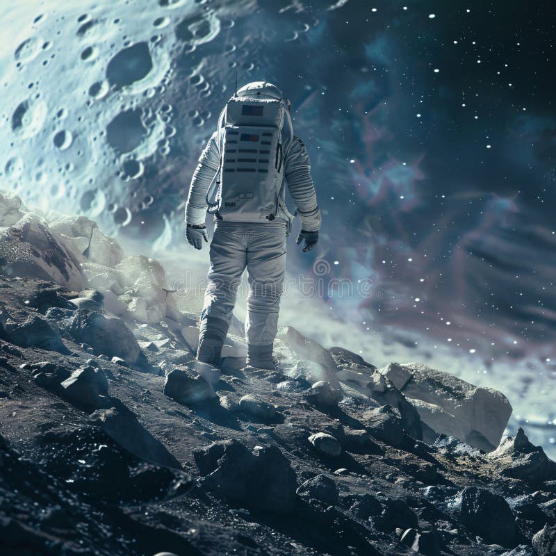 Spaceman or Astronaut on the Surface of the Moon, Representing Space ...