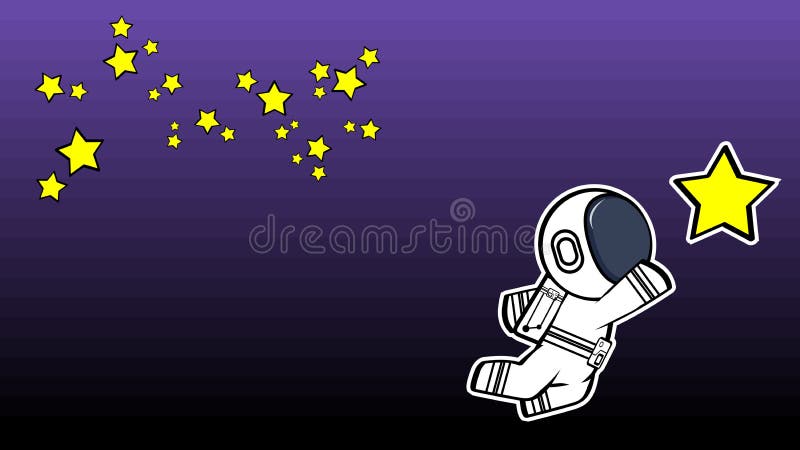 Spaceman Character Cartoon Sticker Poster Background Stock Vector ...