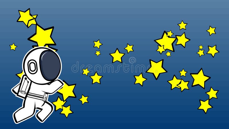 Spaceman Character Cartoon Sticker Poster Background Stock Vector ...