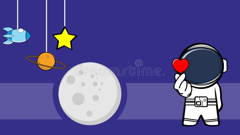 Spaceman Character Cartoon Sticker Poster Background Illustration4 ...