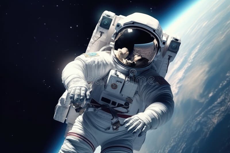 Spaceman Flying Around in the Outer Space, AI Generated Stock ...