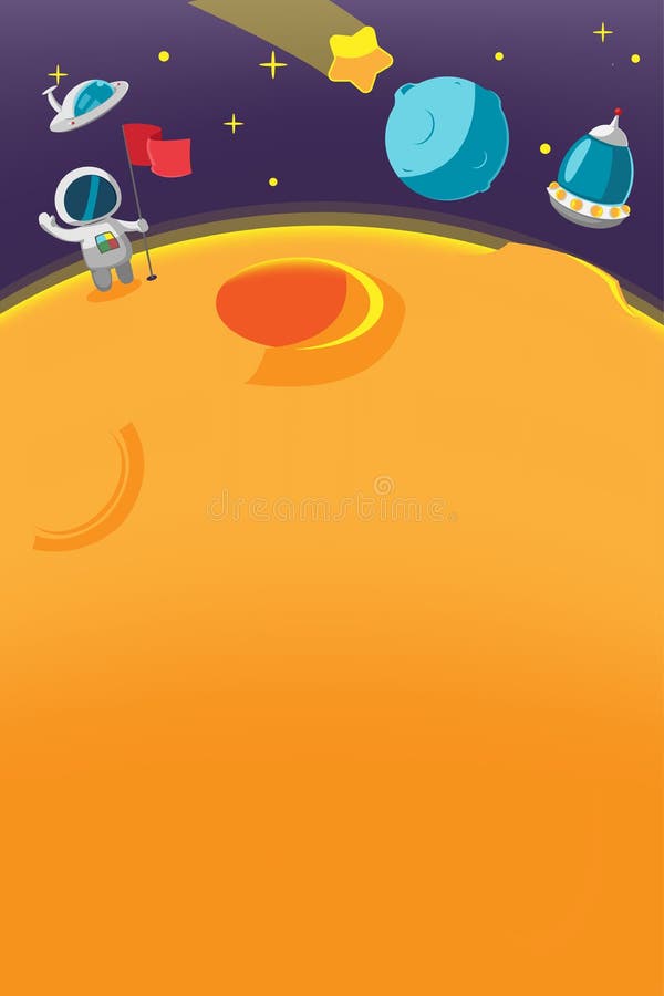 Spaceman Galaxy Cartoon Planet Background Vector Stock Vector ...