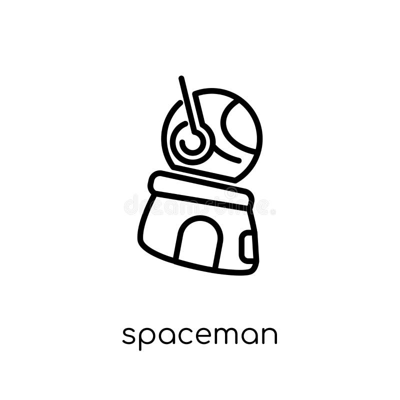 Spaceman Icon Color Outline Vector Stock Illustration - Illustration of ...