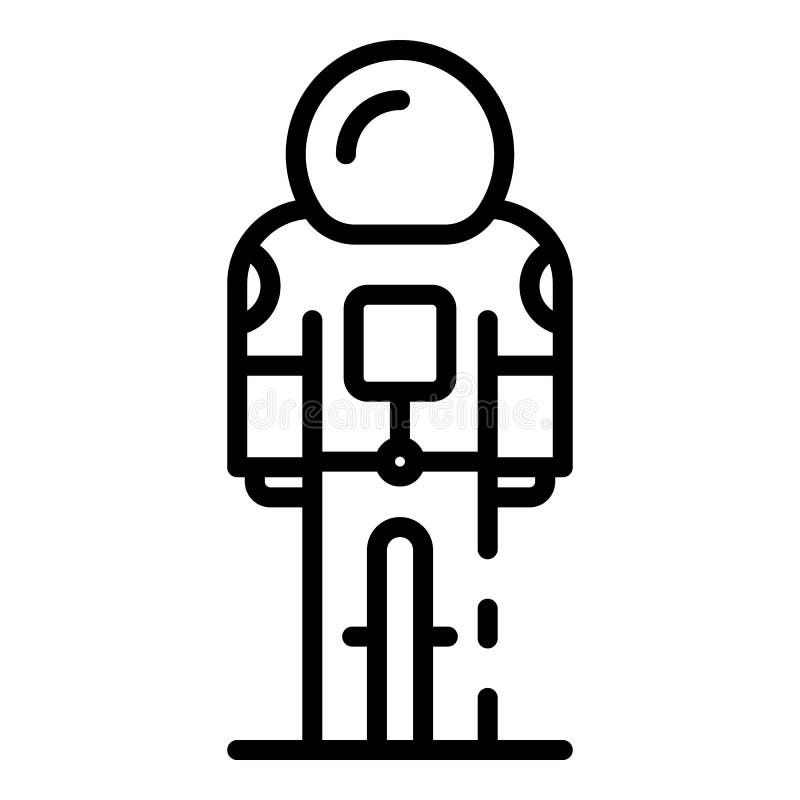 Spaceman Icon Color Outline Vector Stock Illustration - Illustration of ...