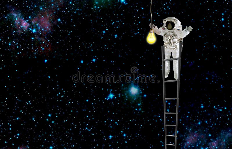 Spaceman Lighting Galaxy.mission in Outer Space Stock Image - Image of ...