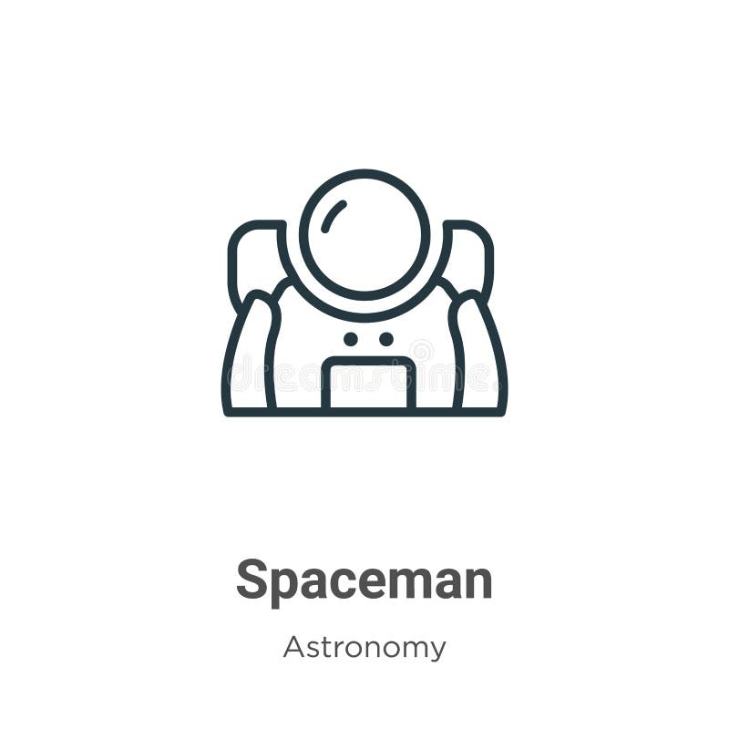 Outline Spaceman Vector Icon. Isolated Black Simple Line Element ...